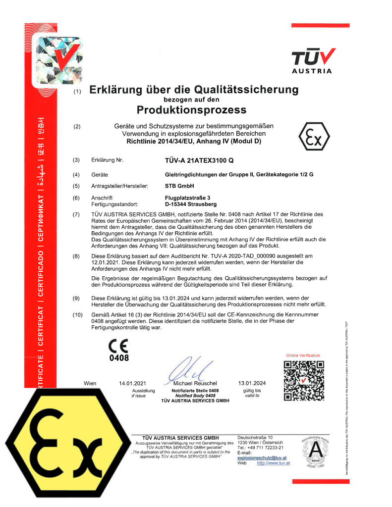 Certificates - STB GmbH